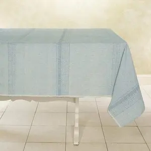 SUSTAINABLE THREADS Ecoloom Handwoven Cotton Tablecloth - Juniper Berry - 60" X 60"